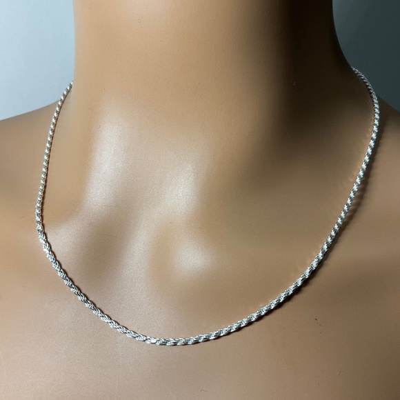 OTC | Jewelry | Otc Sterling Silver 2 Inch Diamond Cut Necklace | Poshmark
